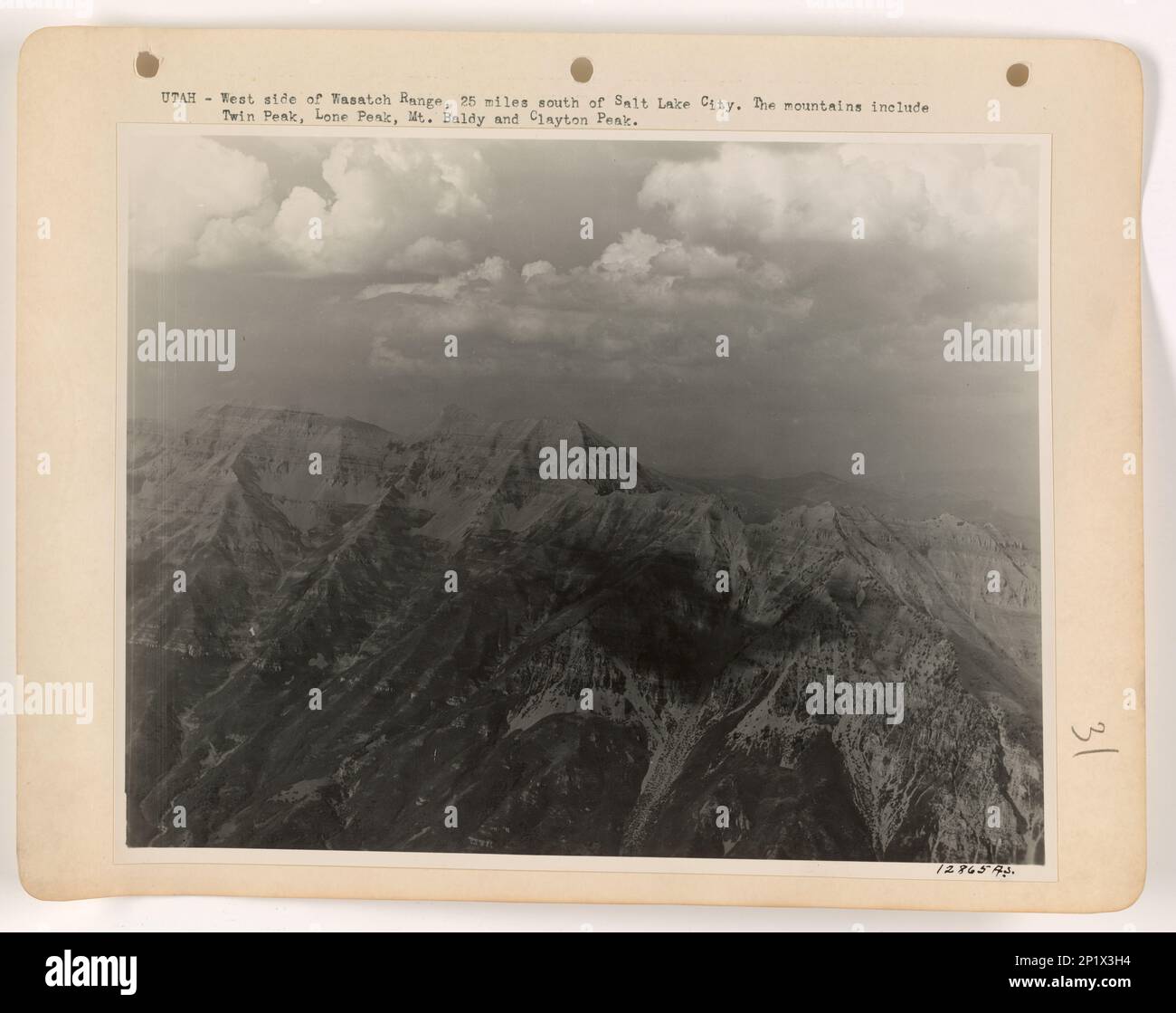 Utah - Wasatch Range, Aerial Photograph Stock Photo - Alamy