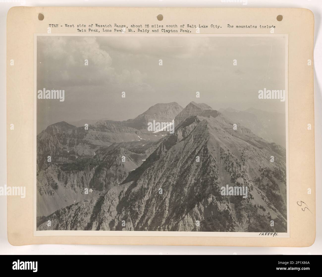 Utah - Wasatch Range, Aerial Photograph Stock Photo - Alamy