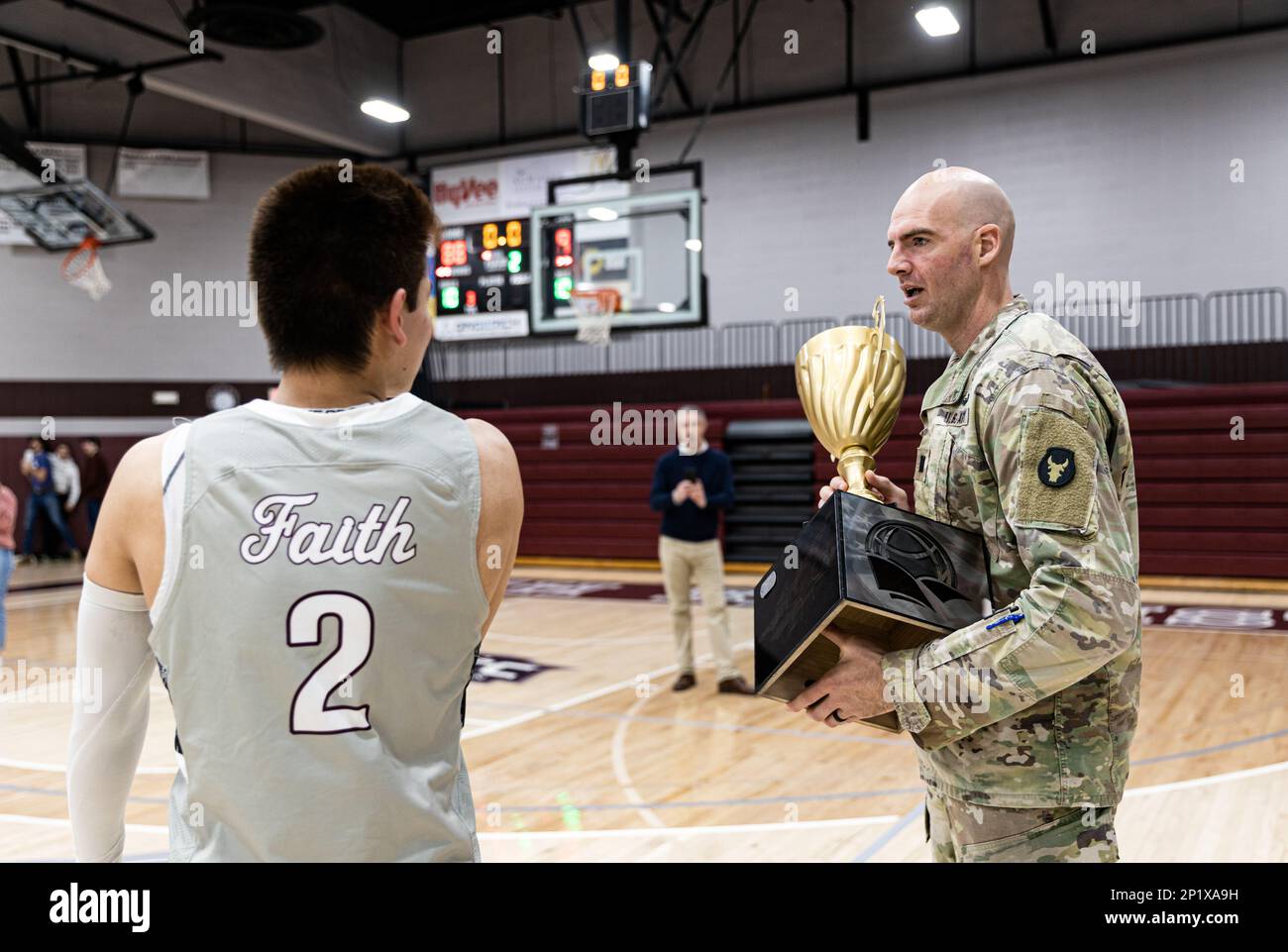 Chaplain (Capt.) Lucas Murphy, full-time state chaplain for the Iowa National Guard, presented ...