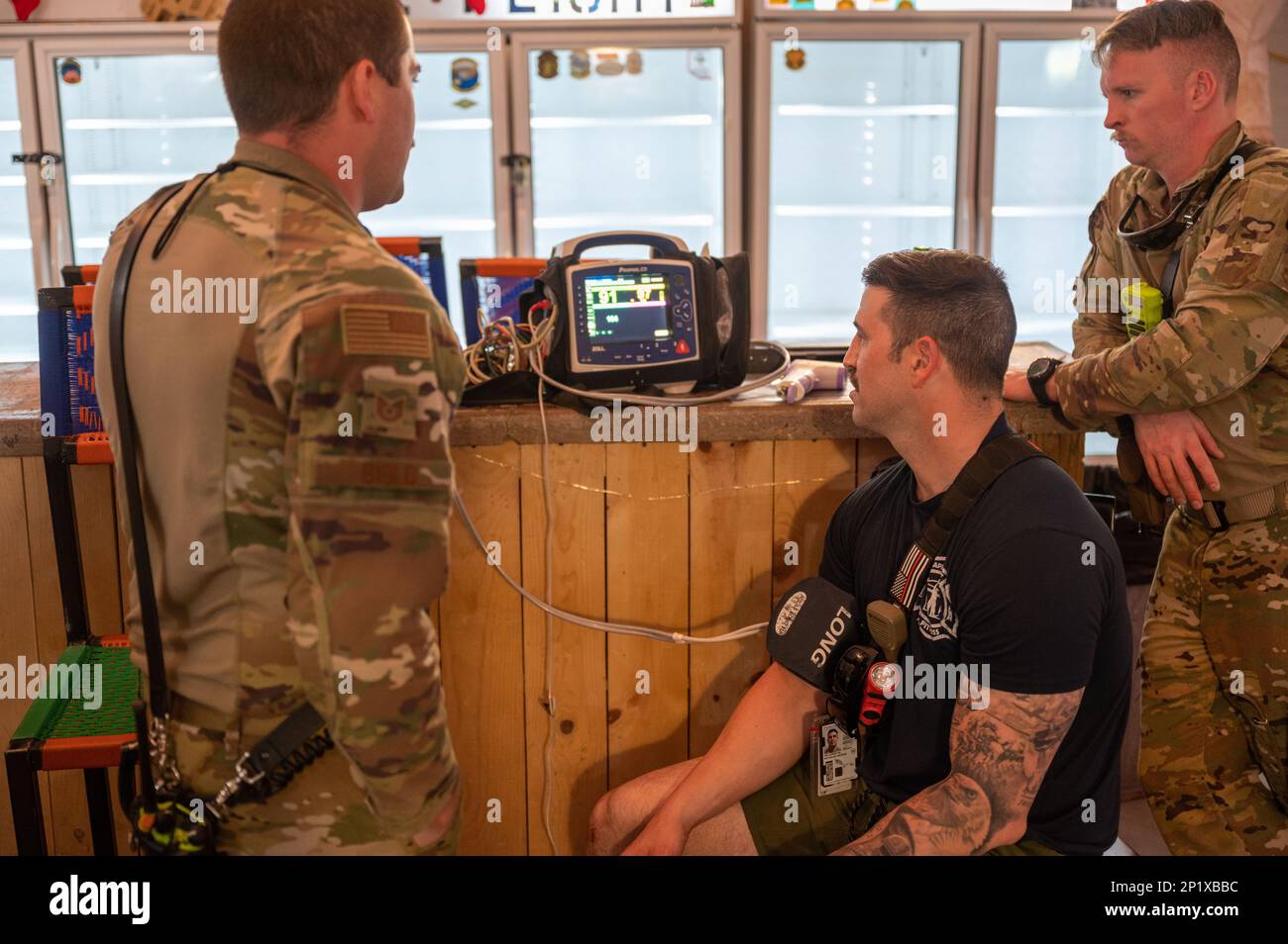 U.S. Air Force service members with the 724th Expeditionary Air Base ...