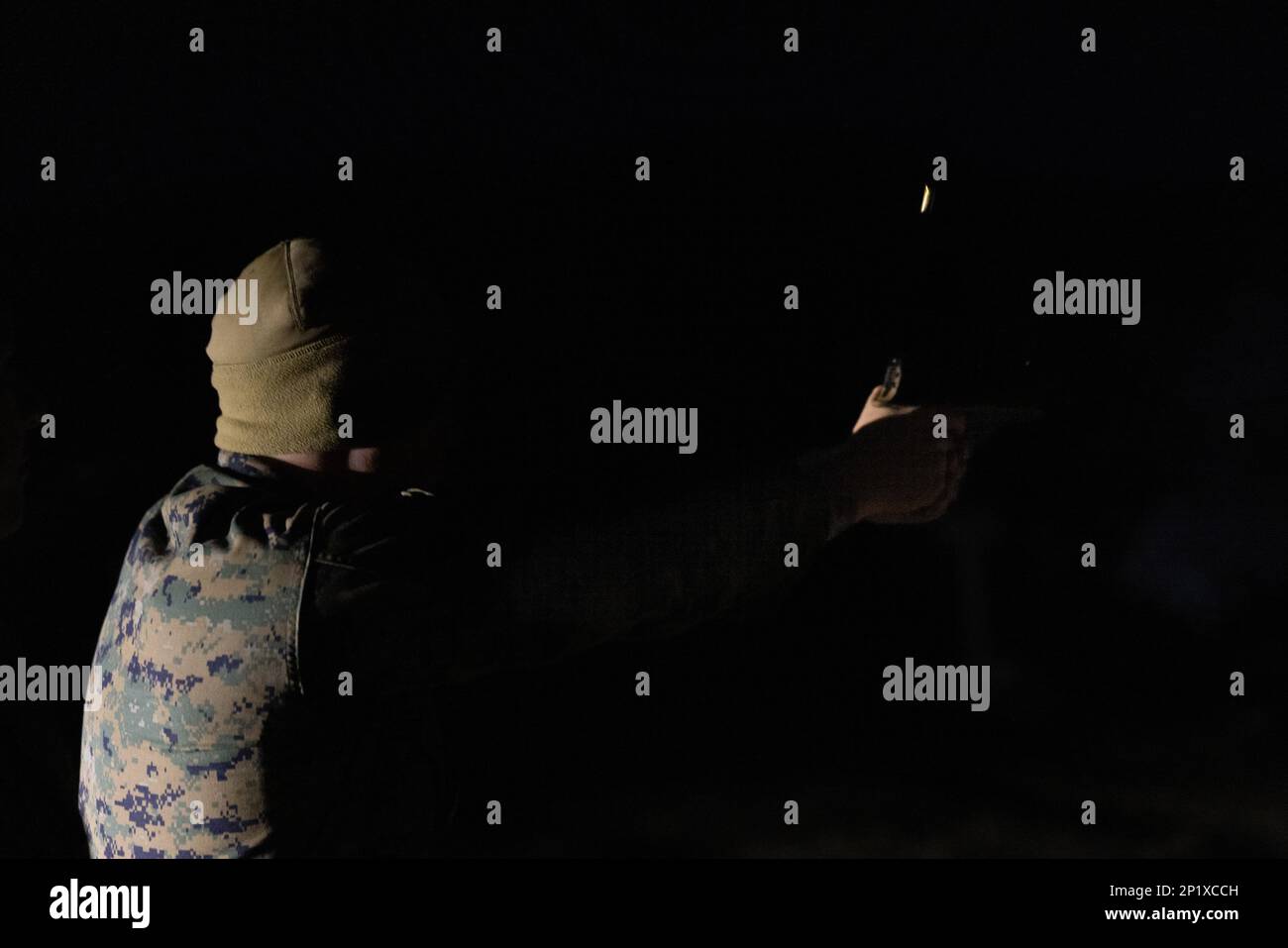 A U.S. Marine with III Marine Expeditionary Force Support Battalion ...