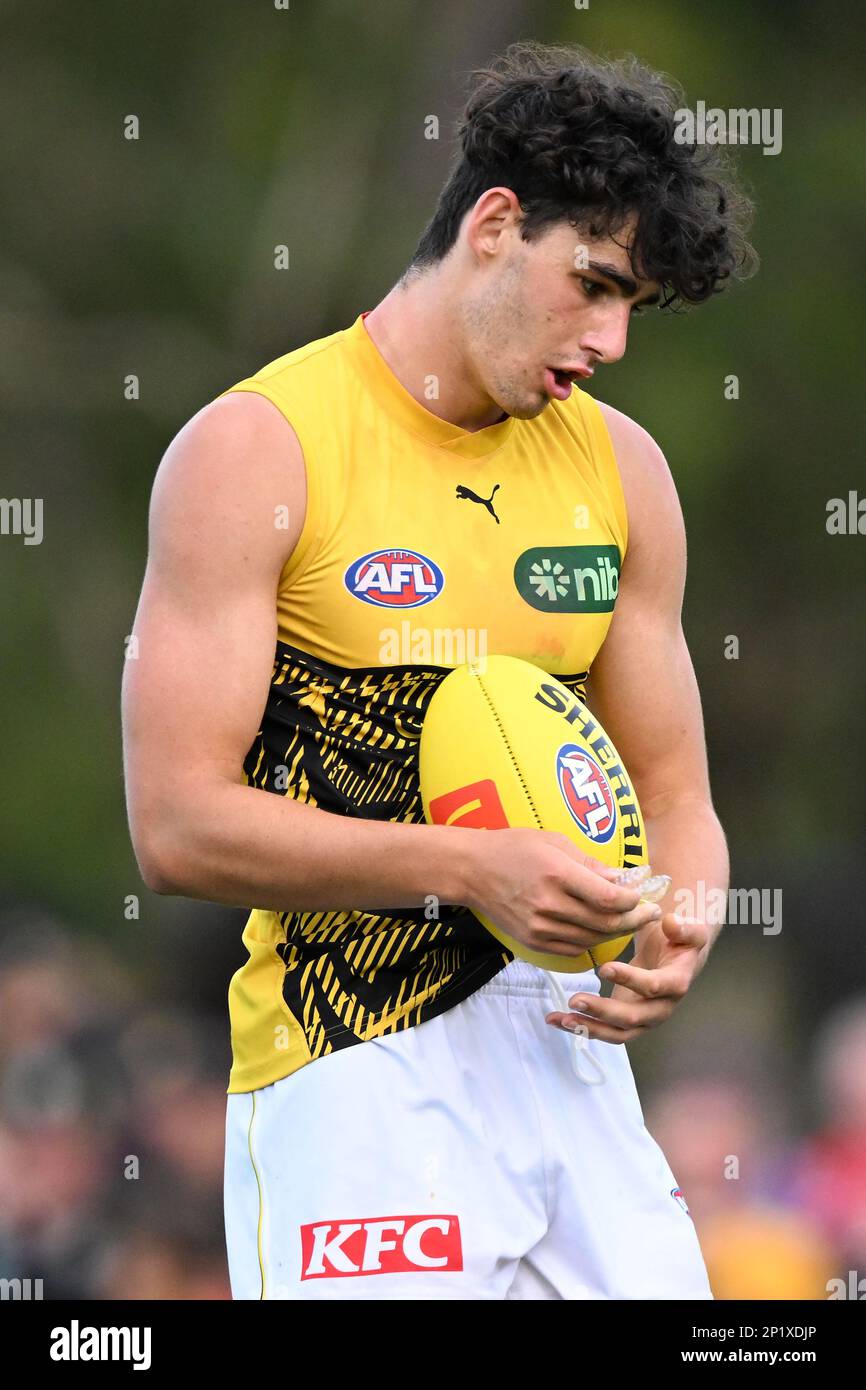 Samson Ryan of Richmond during the AFL pre-season match between the ...