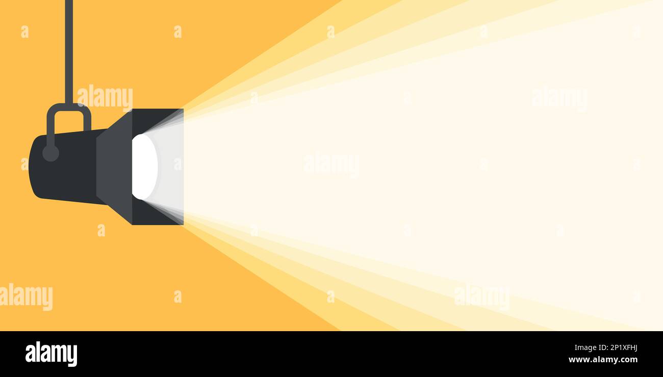 Lamp illumination icon in flat style. Spotlight vector illustration on ...