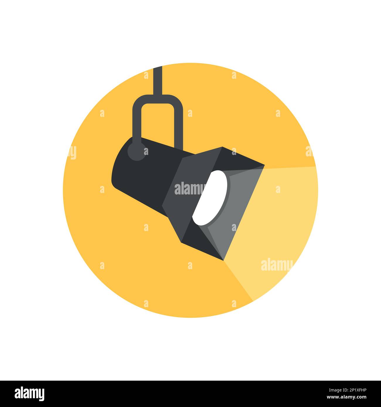 Lamp illumination icon in flat style. Spotlight vector illustration on ...