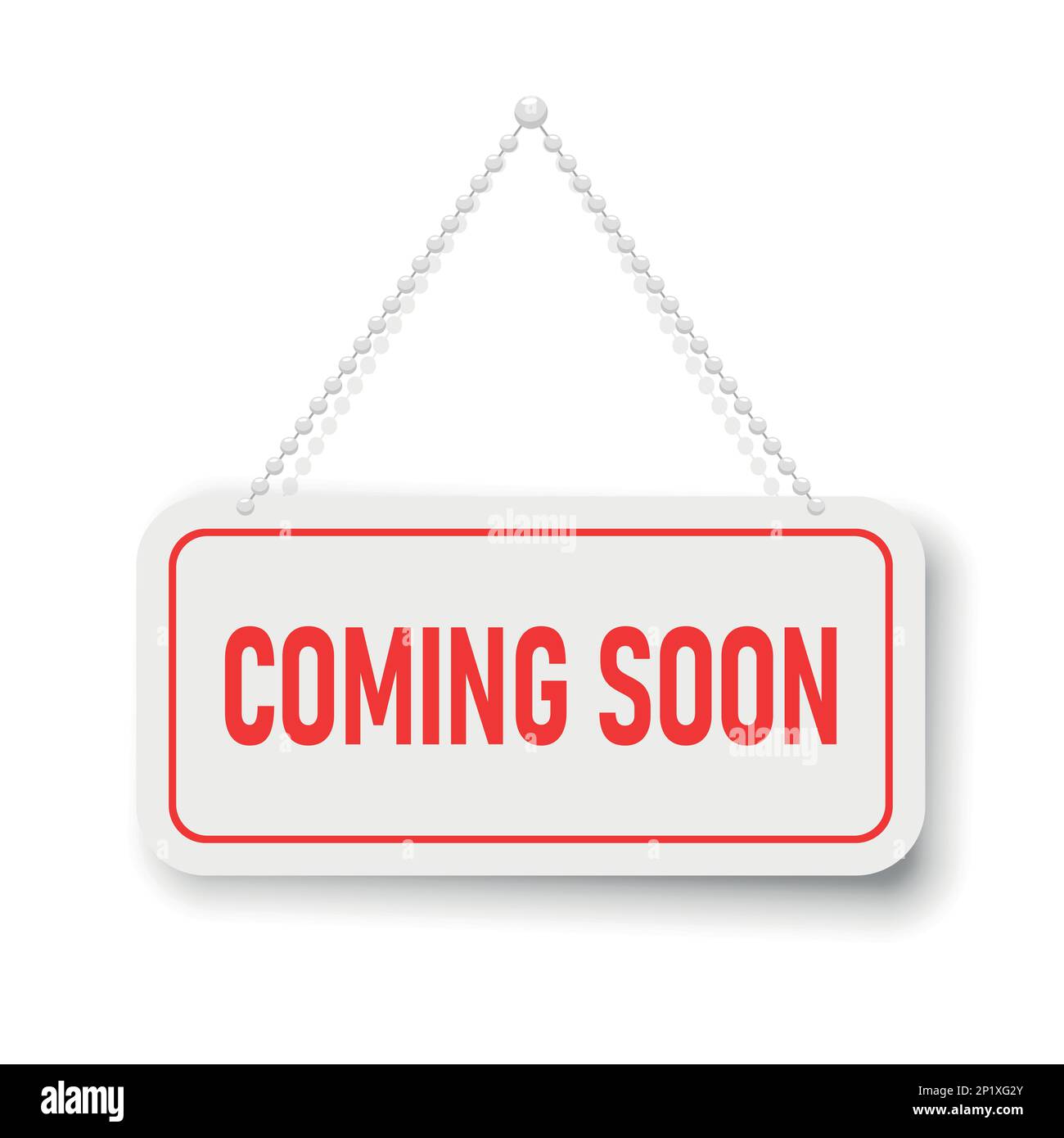 Coming soon banner icon in flat style. Promotion label vector ...