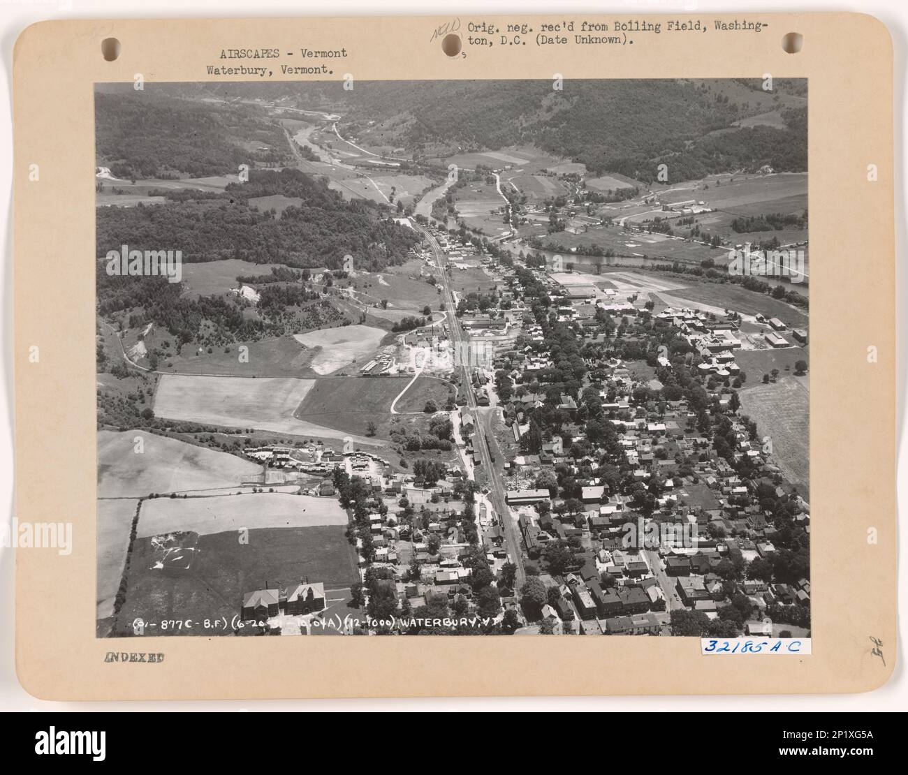 Vermont - Sheldon Springs through Waterbury, Aerial Photograph Stock ...