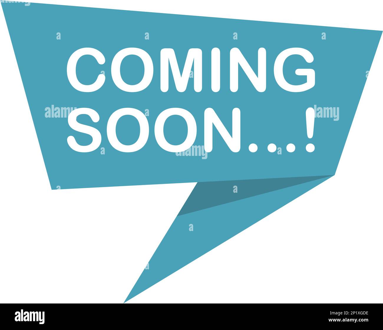 Coming soon banner icon in flat style. Promotion label vector ...
