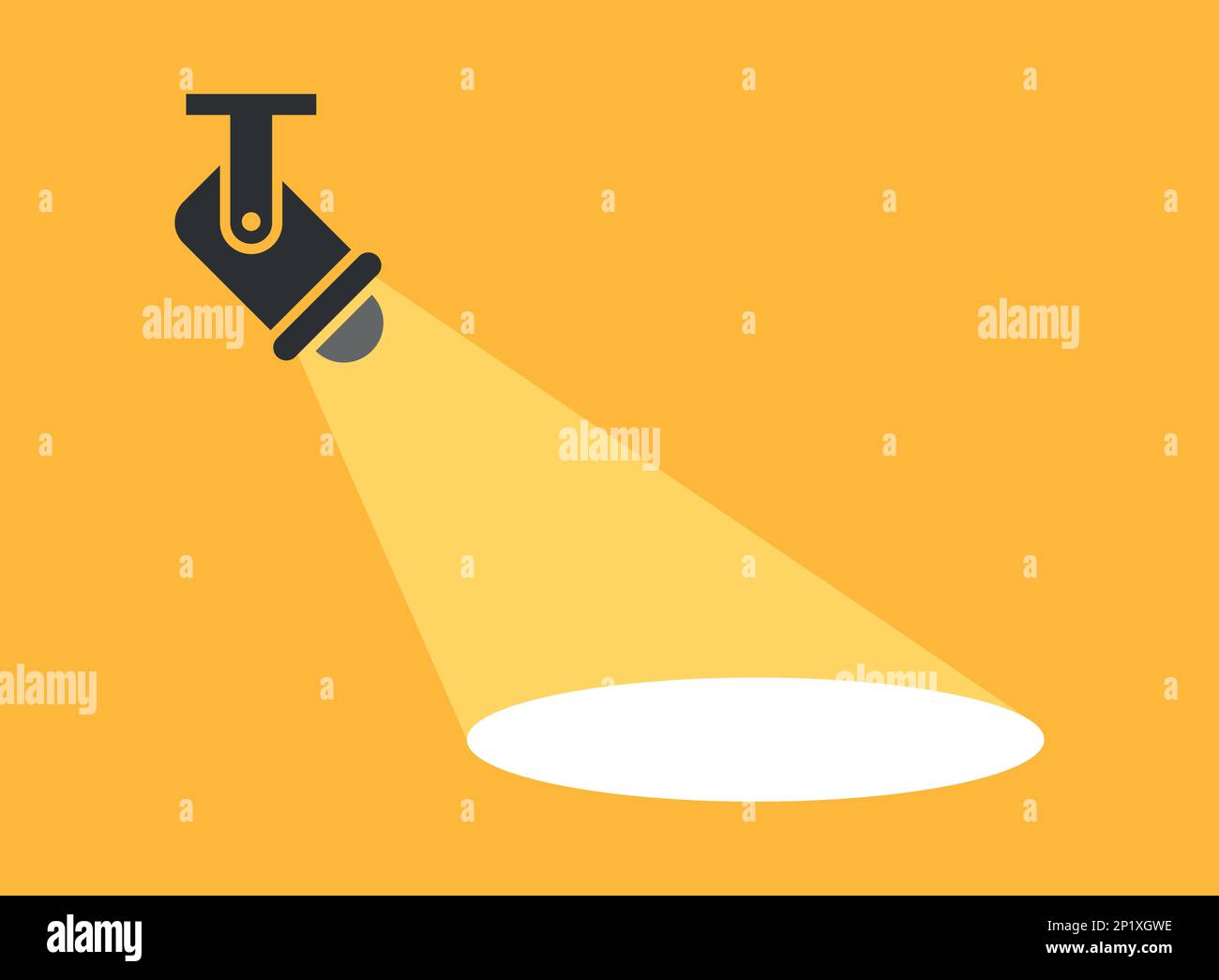 Lamp illumination icon in flat style. Spotlight vector illustration on ...