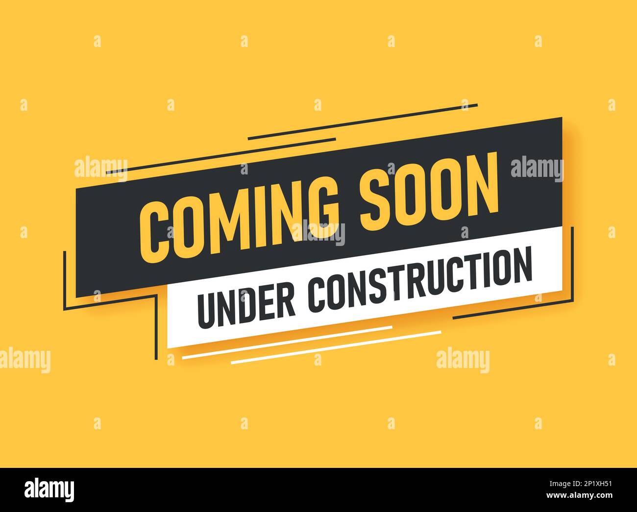 Coming soon banner icon in flat style. Promotion label vector ...