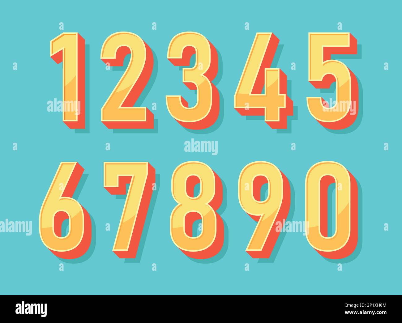 Numbers font icon in flat style. Typography vector illustration on ...
