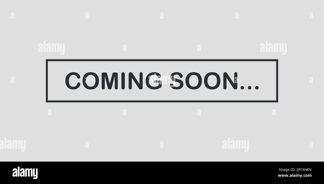 Coming soon banner icon in flat style. Promotion label vector ...