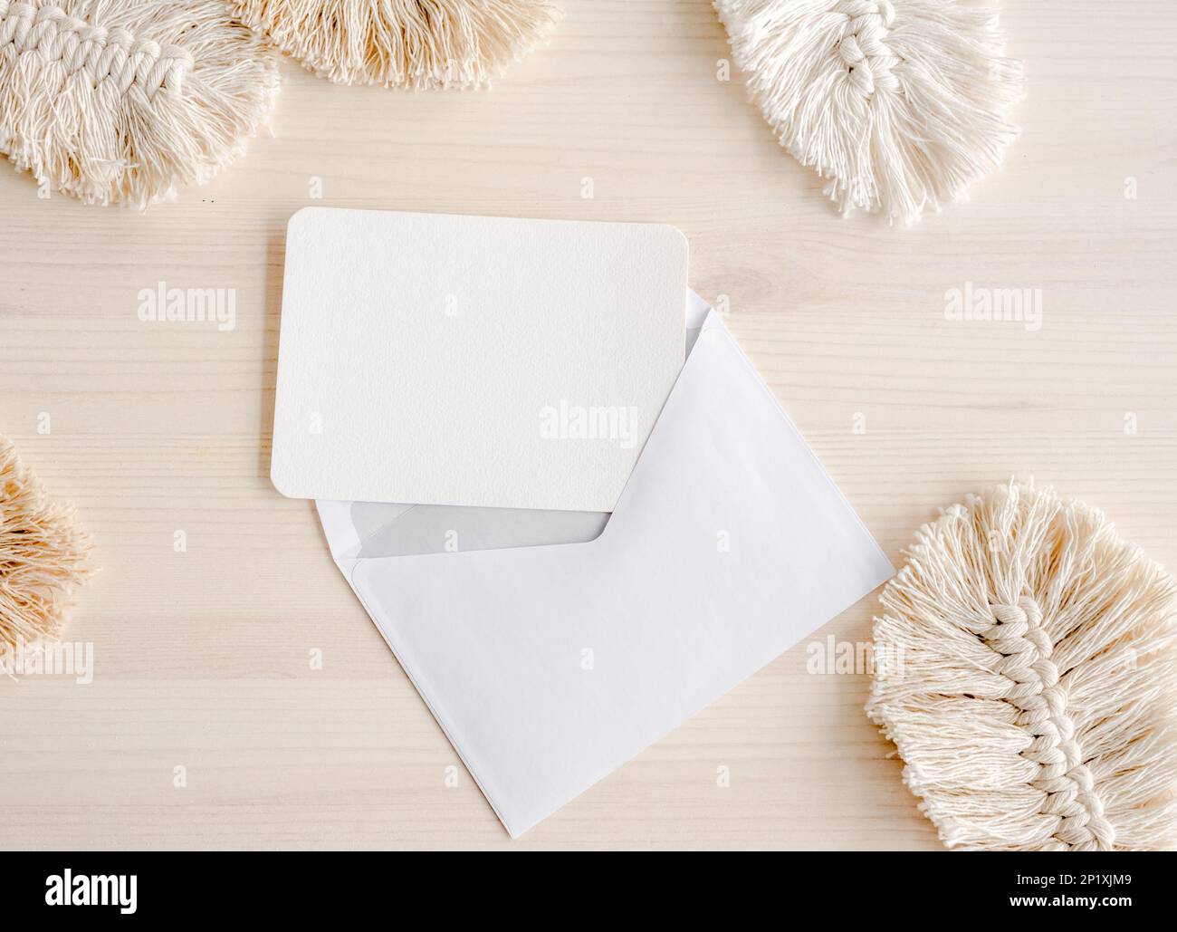 Envelope on simple boho design background Stock Photo - Alamy