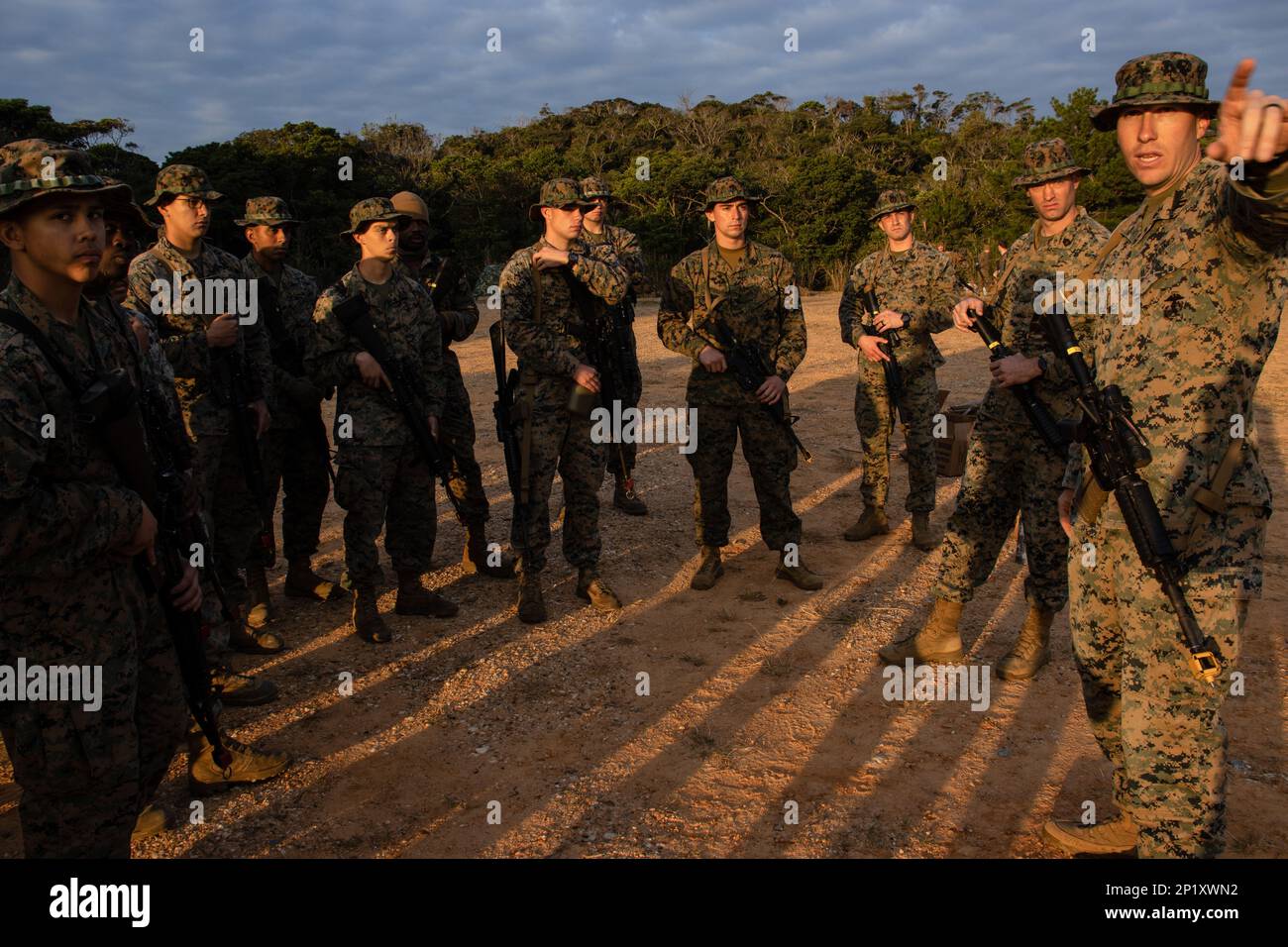 U.S. Marine Corps Capt. Joshua Ingram, right, the company commander of ...