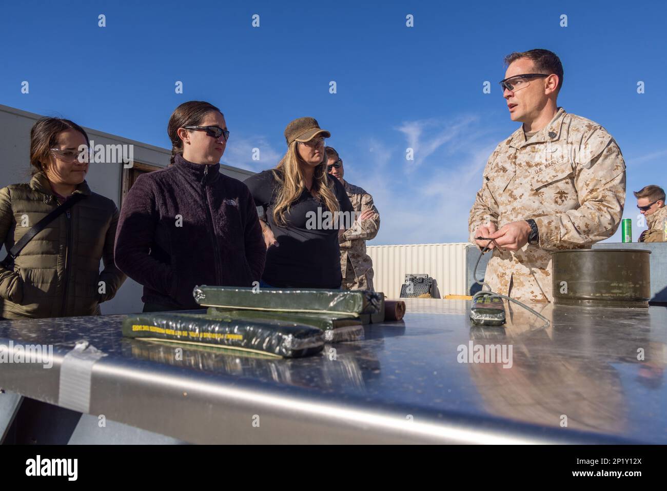 U.S. Marine Corps Gunnery Sgt. Matthew T. Corey, explosive ordnance disposal (EOD) technician ...