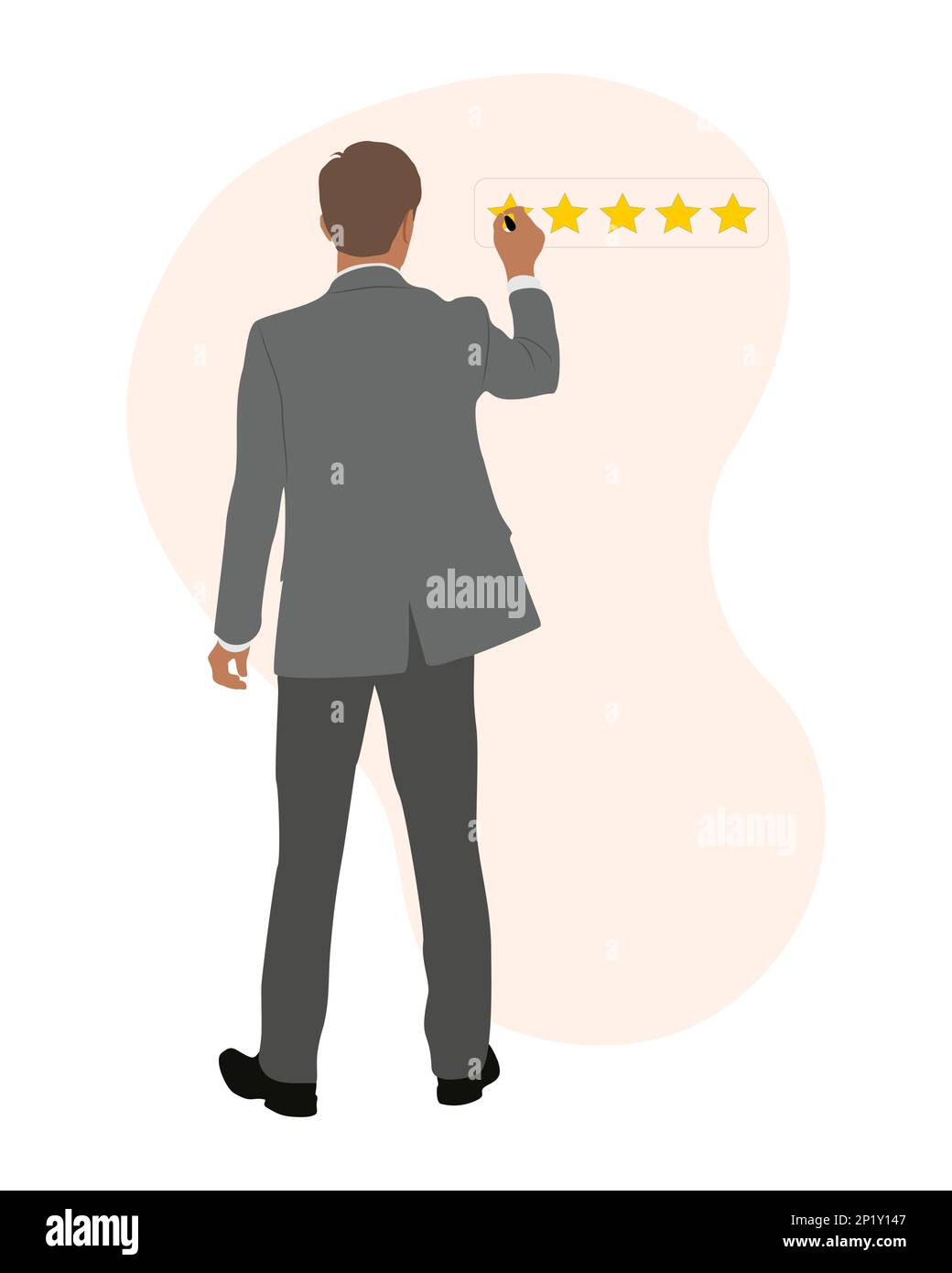 Business man leave five star rating vector Stock Vector Image & Art - Alamy
