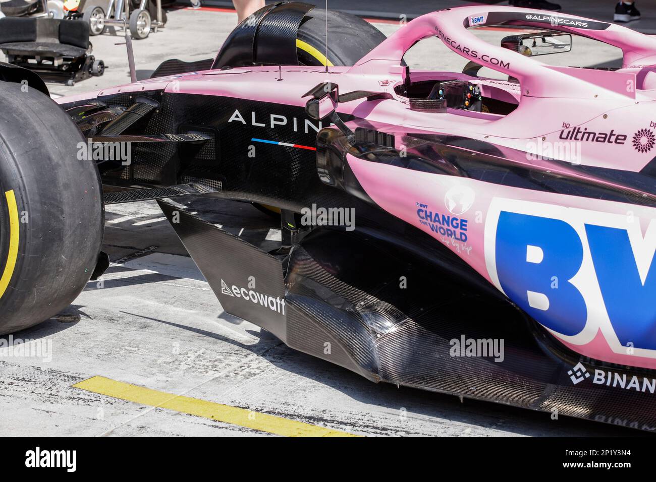 Alpine F1 Team A523, mechanical detail during the Formula 1 Gulf Air ...