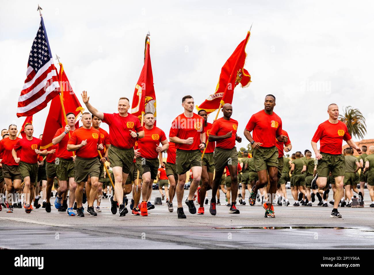 U.S. Marine Corps Brig. Gen. Jason L. Morris, left, the commanding ...