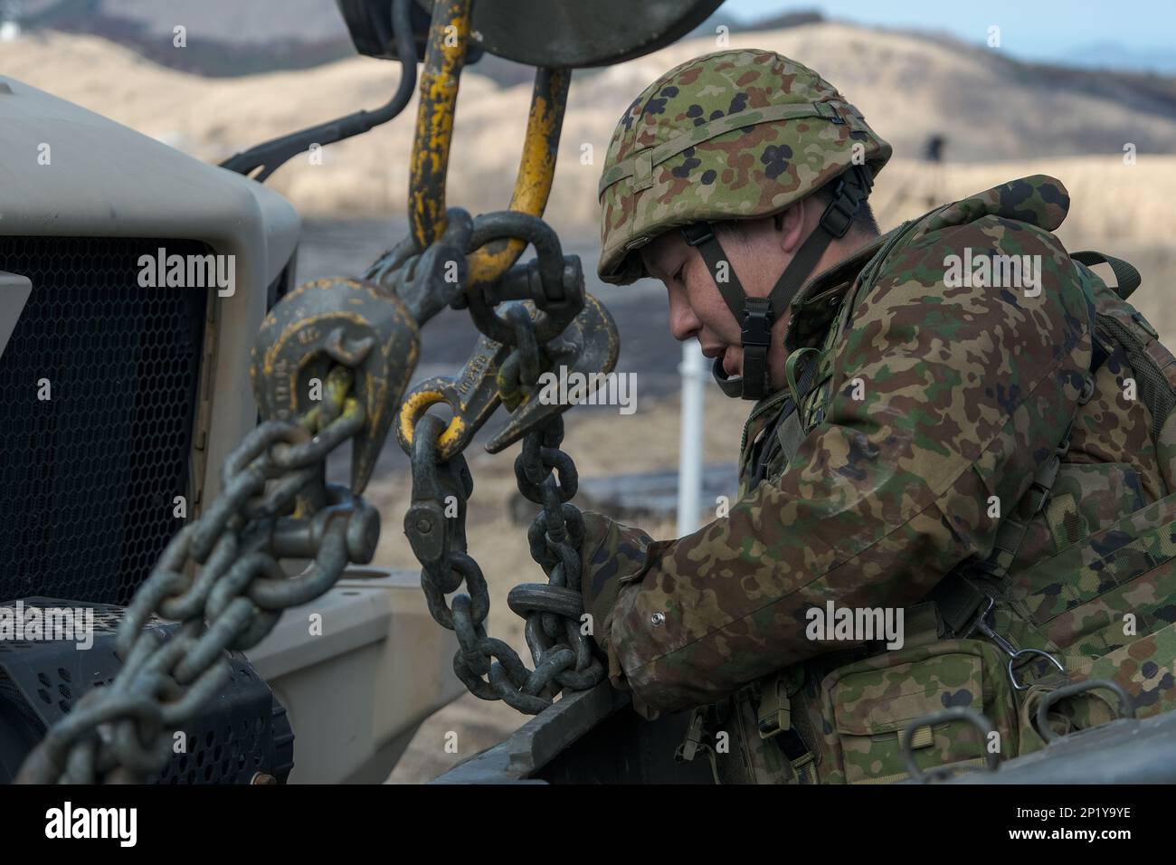 A soldier with Japan Ground Self-Defense Force soldier, 1st Regimental ...
