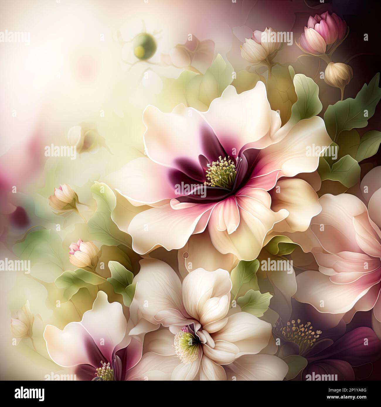 Beautiful spring flower background illustration Stock Photo - Alamy