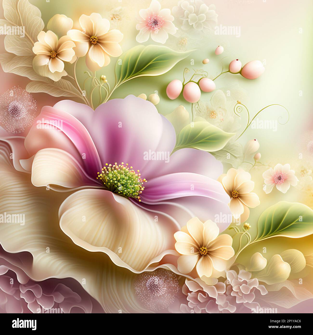 Beautiful spring flower background illustration Stock Photo - Alamy