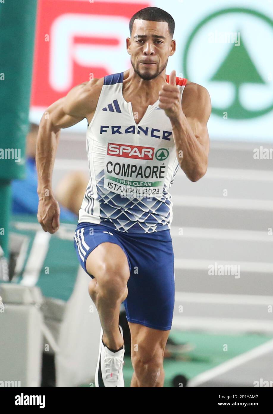 Benjamin Compaore of France, Final Men's Triple Jump during the European Athletics Indoor ...