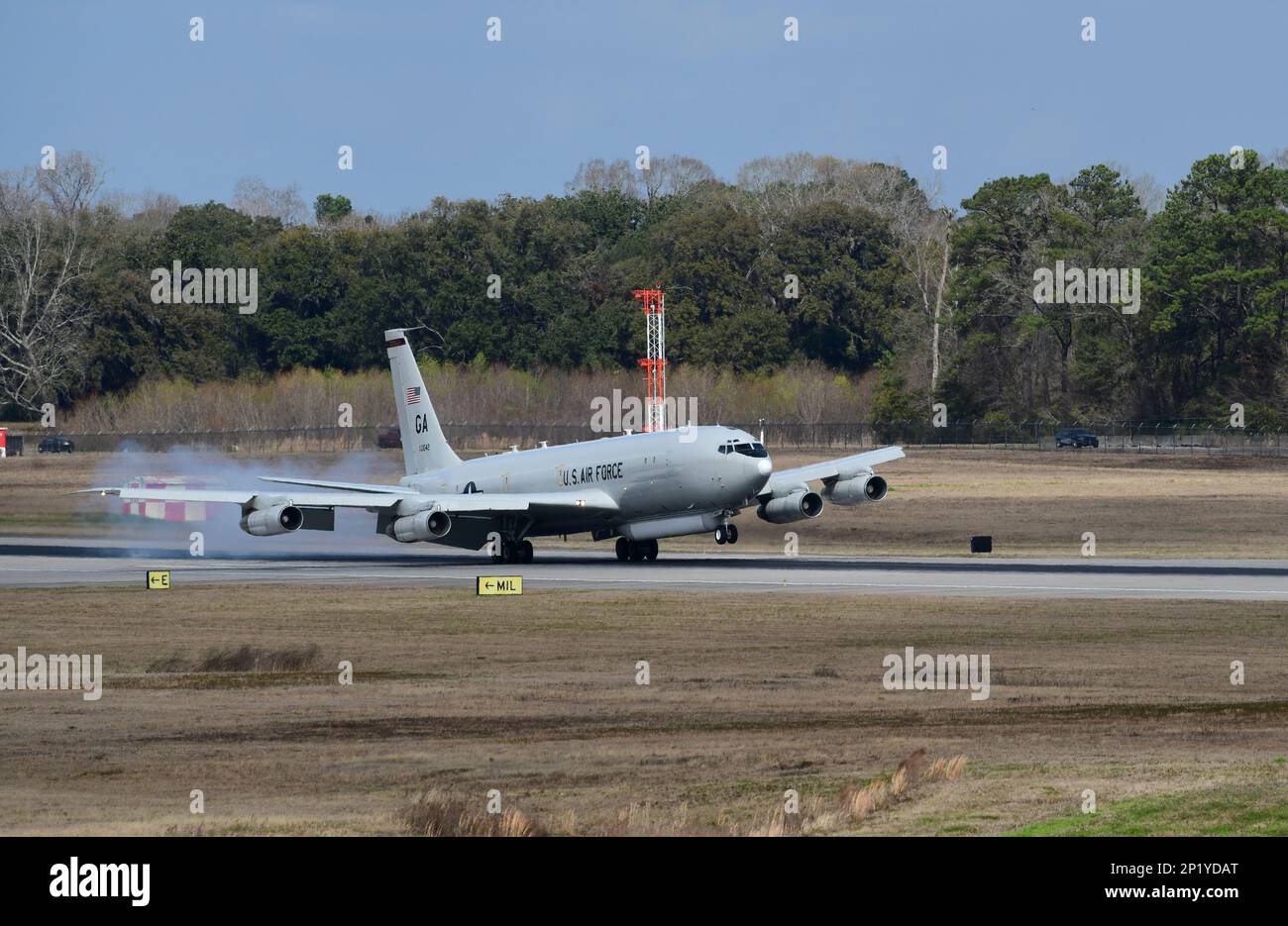 An E-8 Joint STARS aircraft assigned to the 116th Air Control Wing ...