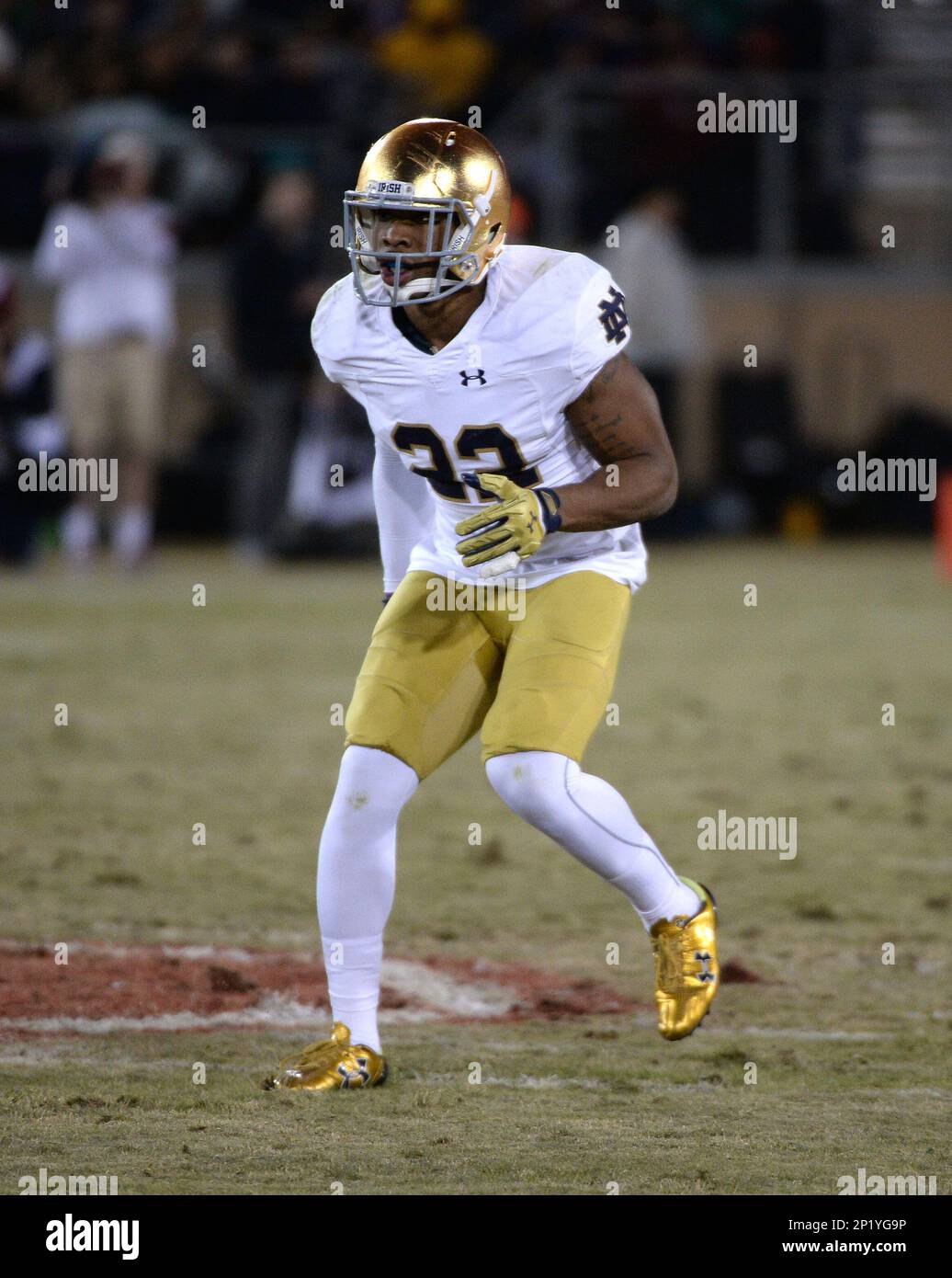 Notre Dame Fighting Irish Elijah Shumate (22) during a game against the ...