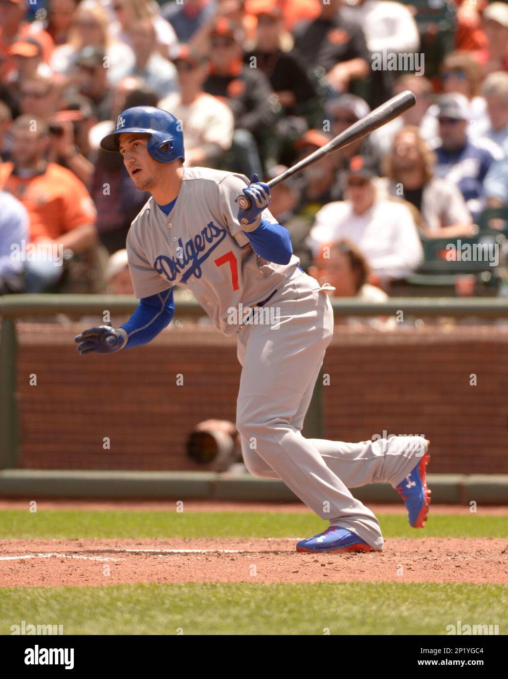 Los Angeles Dodgers Alex Guerrero (7) during a game against the San ...