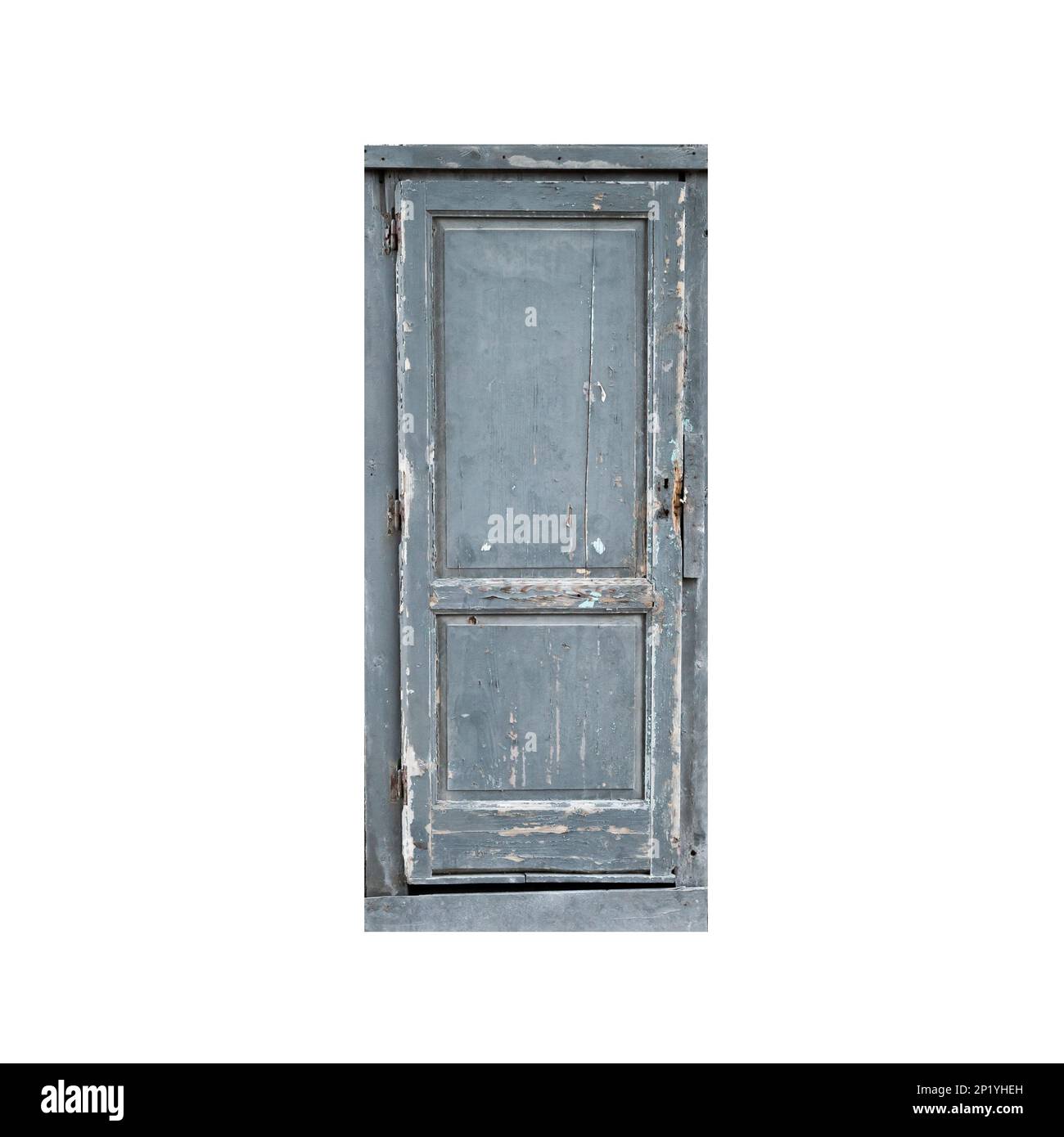 Old gray wooden door isolated on white, background photo texture Stock ...