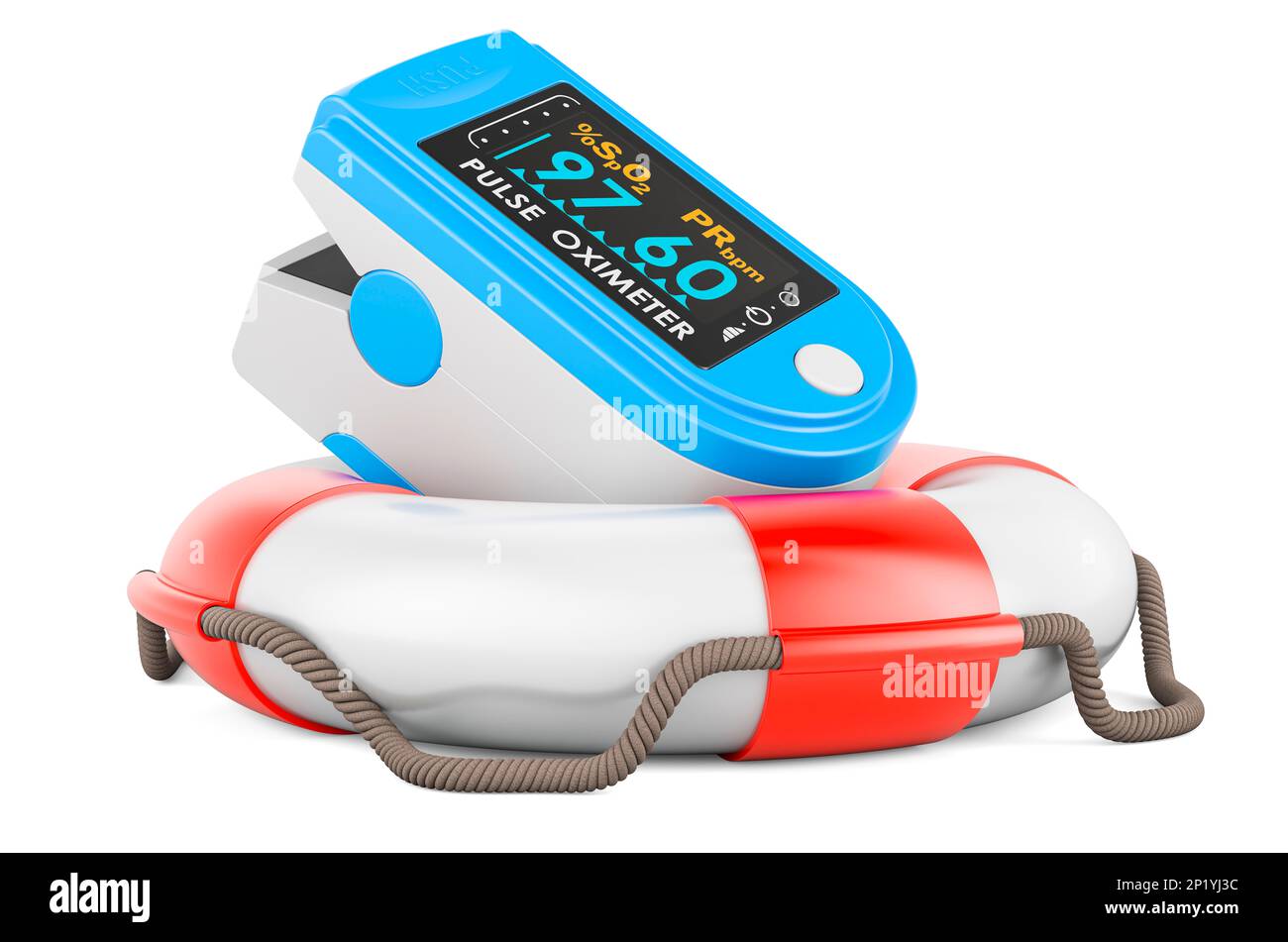 Portable Pulse Oximetry, pulse oximeter fingertip inside lifebelt, 3D ...