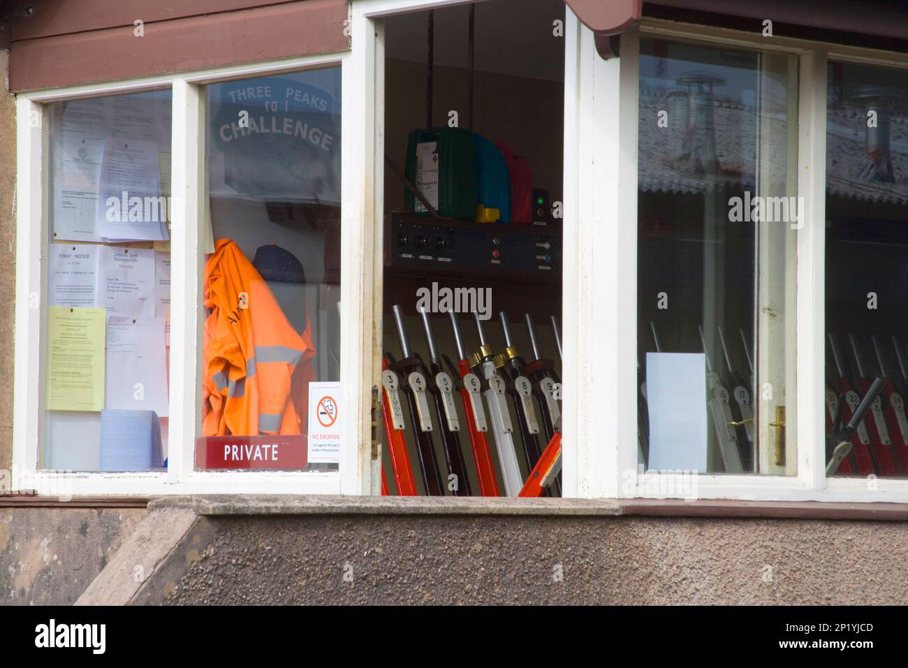 signal box at the miniature railway at ravenglass cumbria england uk ...