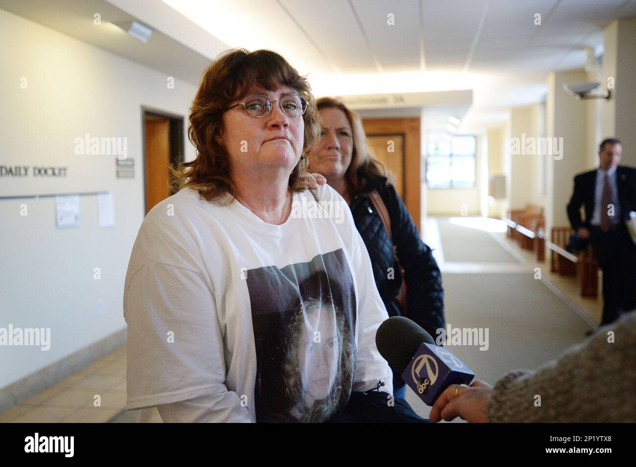 Wilma Cotten, mother of Andrea Bartmess, speaks to media after the ...