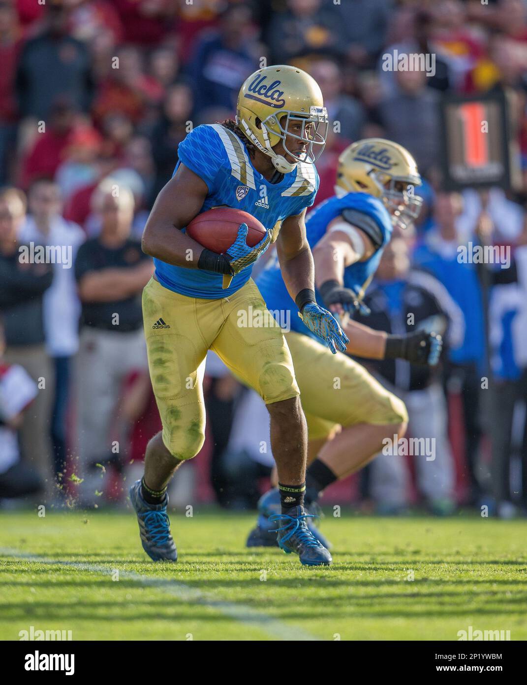 UCLA Bruins Paul Perkins (24) during a game against the USC Trojans on ...