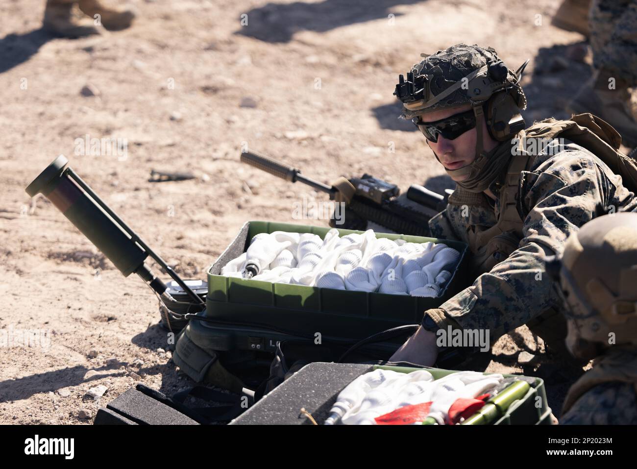 U.S. Marine Corps Lance Cpl. Adam Schafernack, a combat engineer with ...