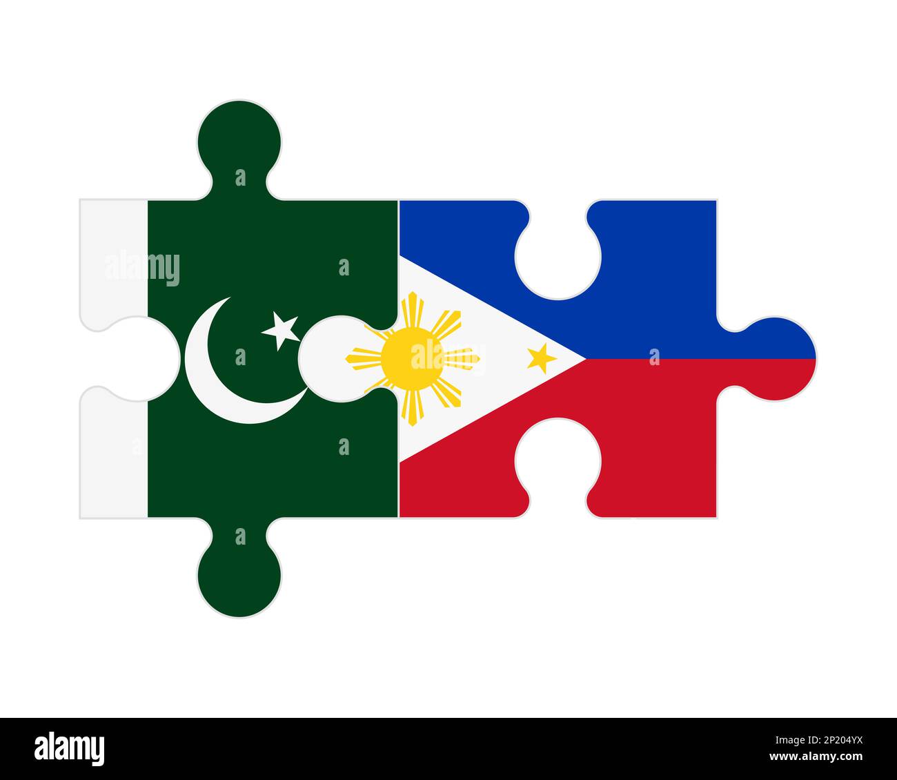 Connected puzzle of flags of Pakistan and Philippines, vector Stock ...