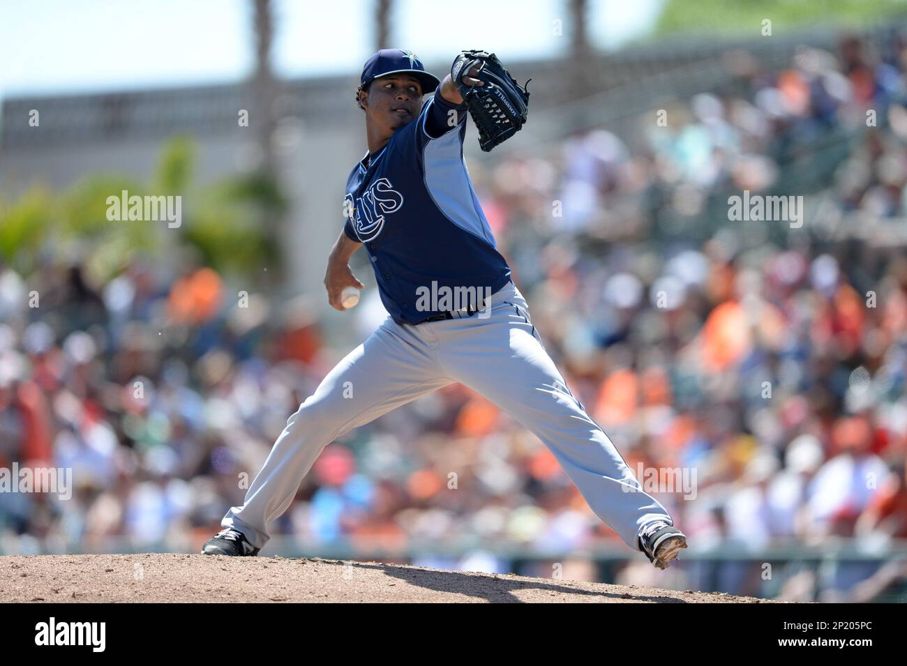 Tampa Bay Rays pitcher Jose Dominguez (52) during a Spring Training ...