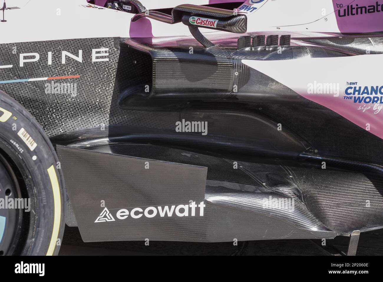 Alpine F1 Team A523, mechanical detail during the Formula 1 Gulf Air ...