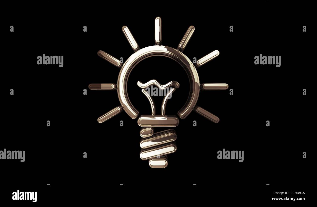 Bulb idea creative innovation and success inspiration golden metal ...