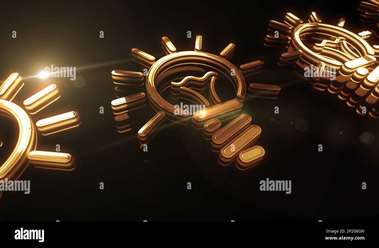 Bulb idea creative innovation and success inspiration golden metal ...