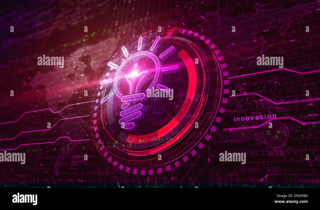Bulb idea creative innovation and success inspiration symbol digital ...