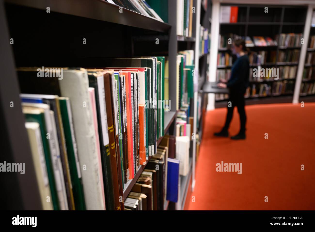 Dresden, Germany. 27th Feb, 2023. A woman stands at the digital ...