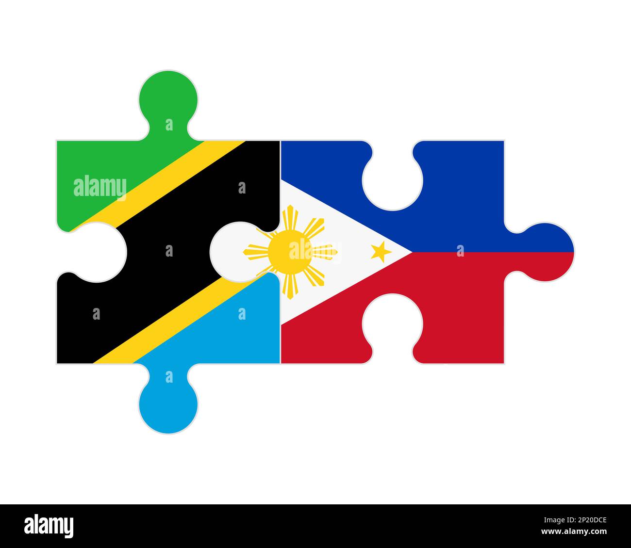 Connected puzzle of flags of Tanzania and Philippines, vector Stock ...