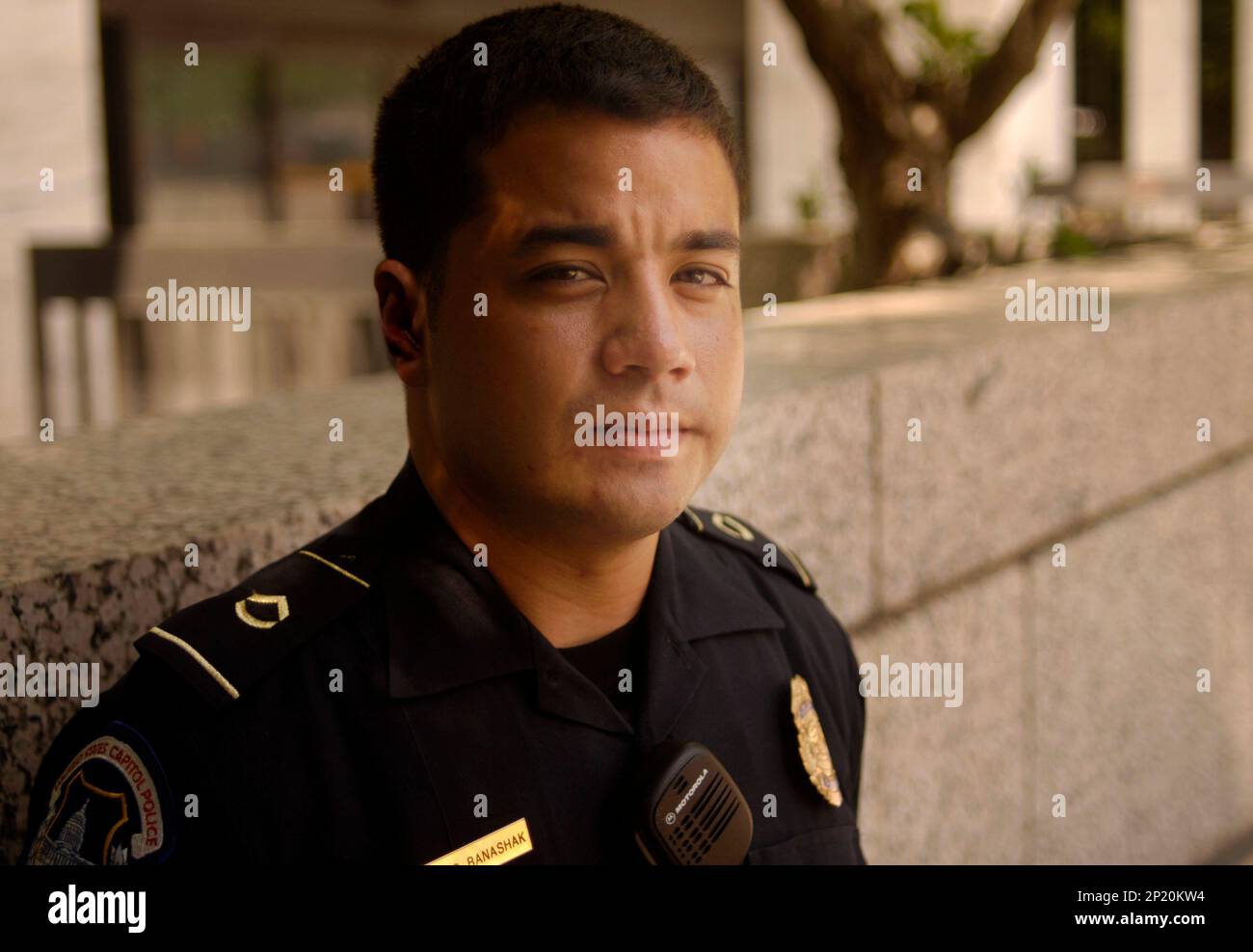U S Capitol Police Officer Donald Banashak In Front Of His Post At The