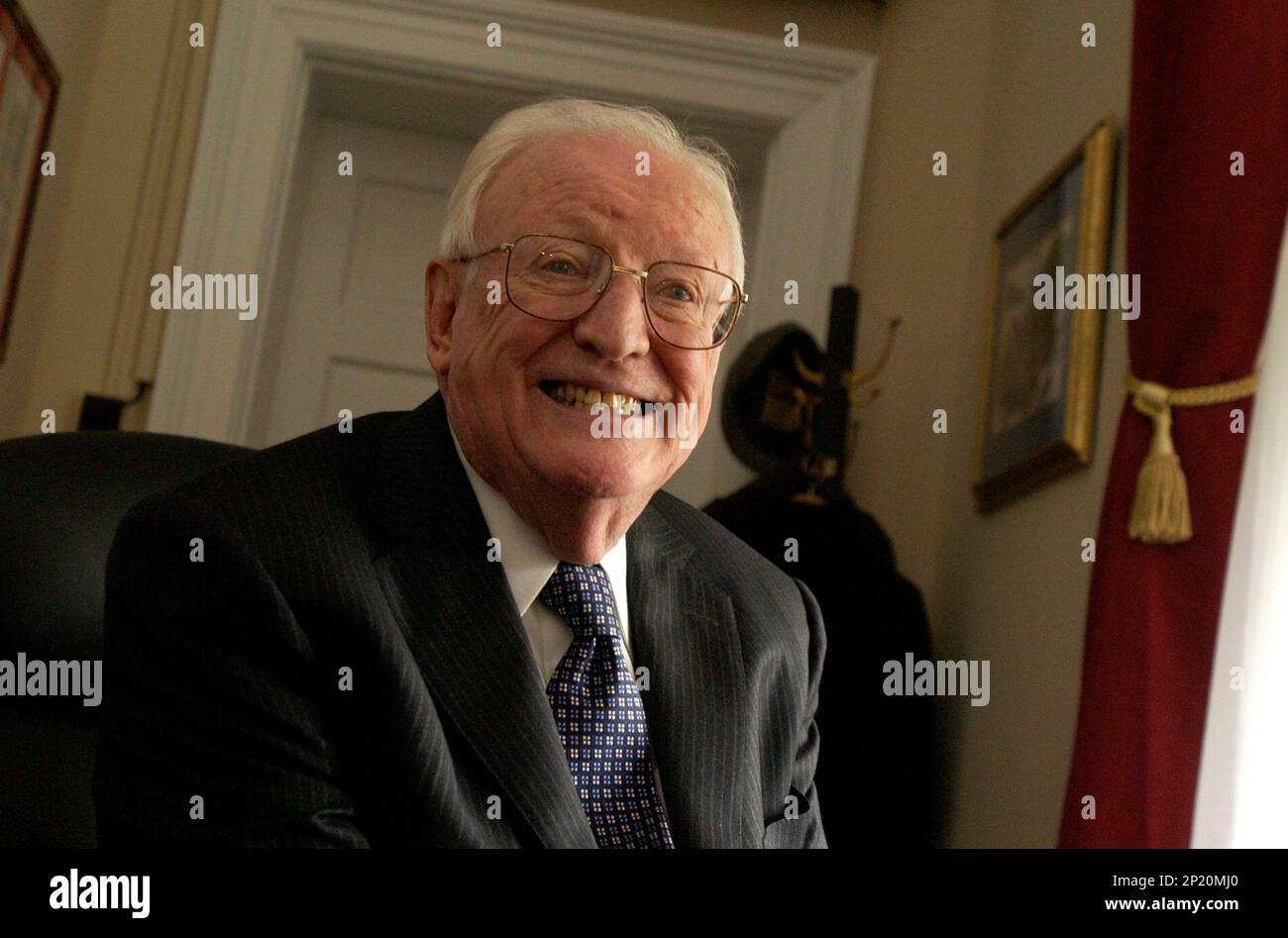 House Historian Robert Remini is interviewed by Roll Call in his Cannon ...