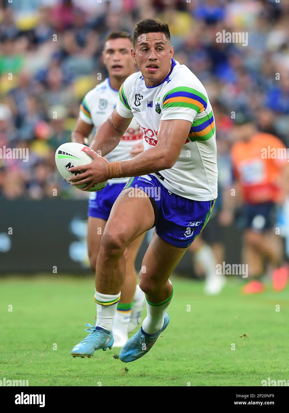 Joe Tapine of the Raiders during the NRL Round 1 match between the ...