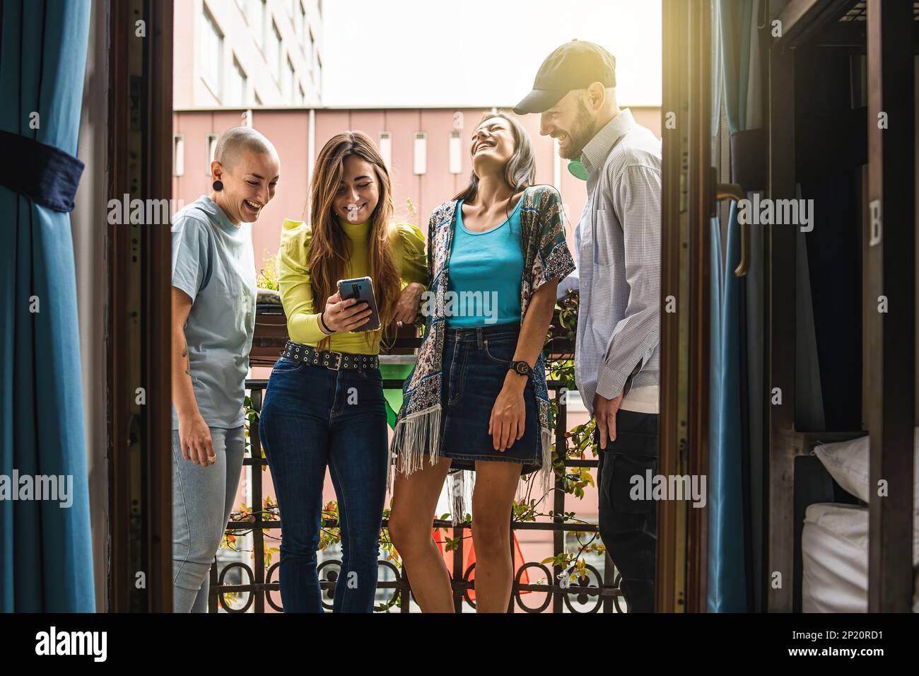 A group of friends from different nationalities share a light-hearted ...