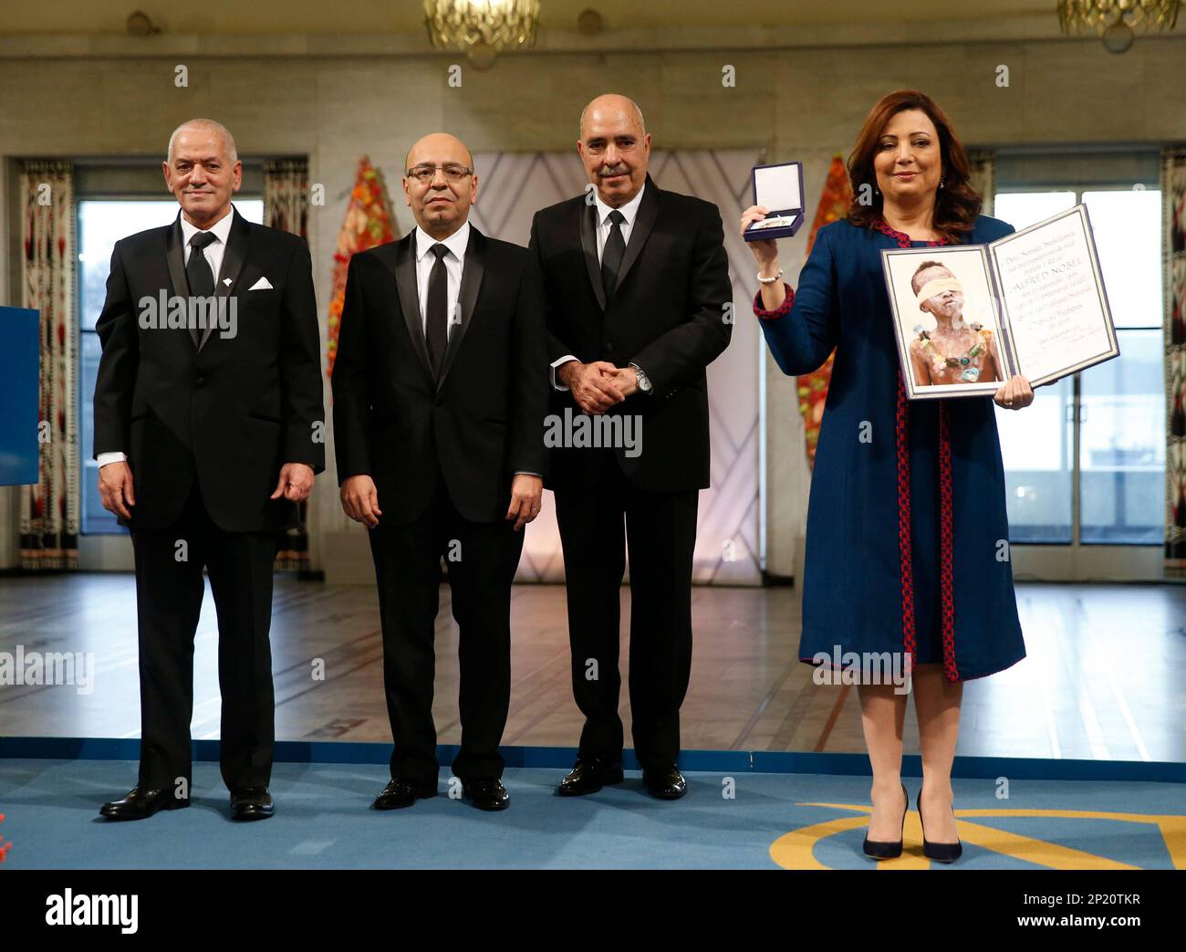 The winners of the 2015 Nobel Prize, Tunisian National Dialouge Quartet ...
