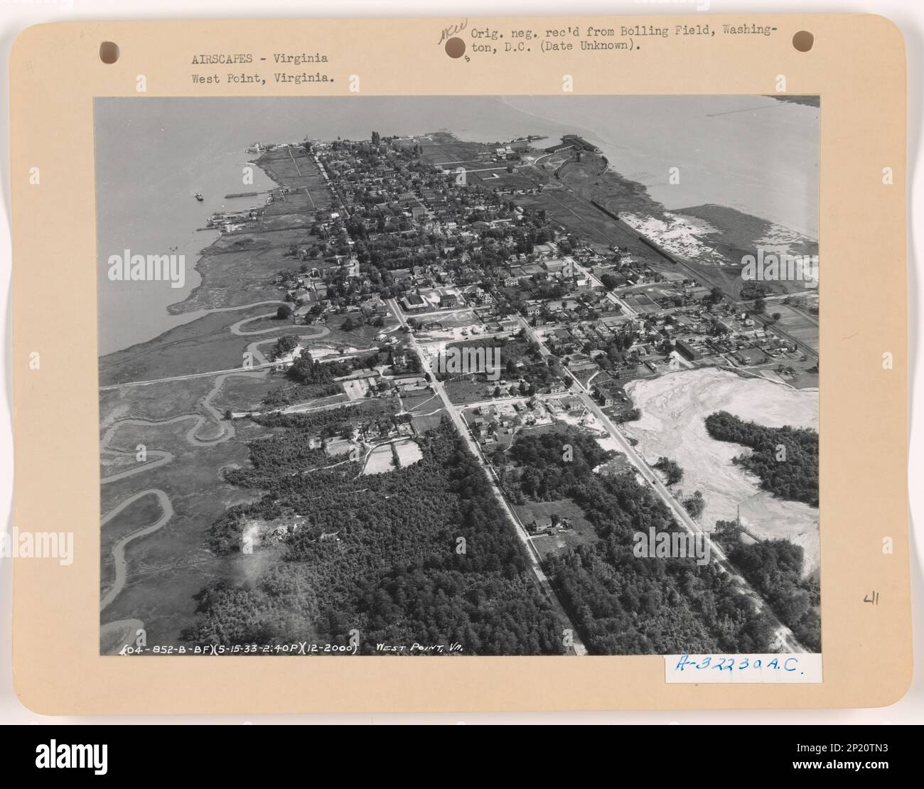 Virginia - West Point, Aerial Photograph Stock Photo - Alamy