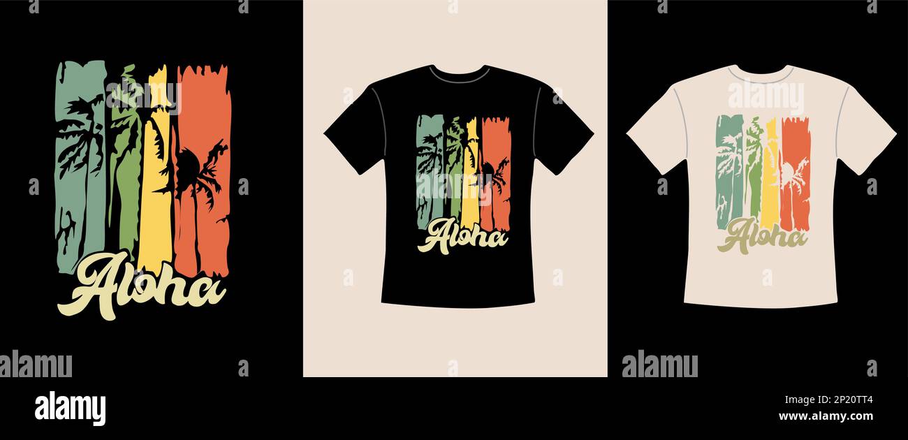 Graphic t shirt design, Aloha tropical vector Stock Vector Image & Art ...