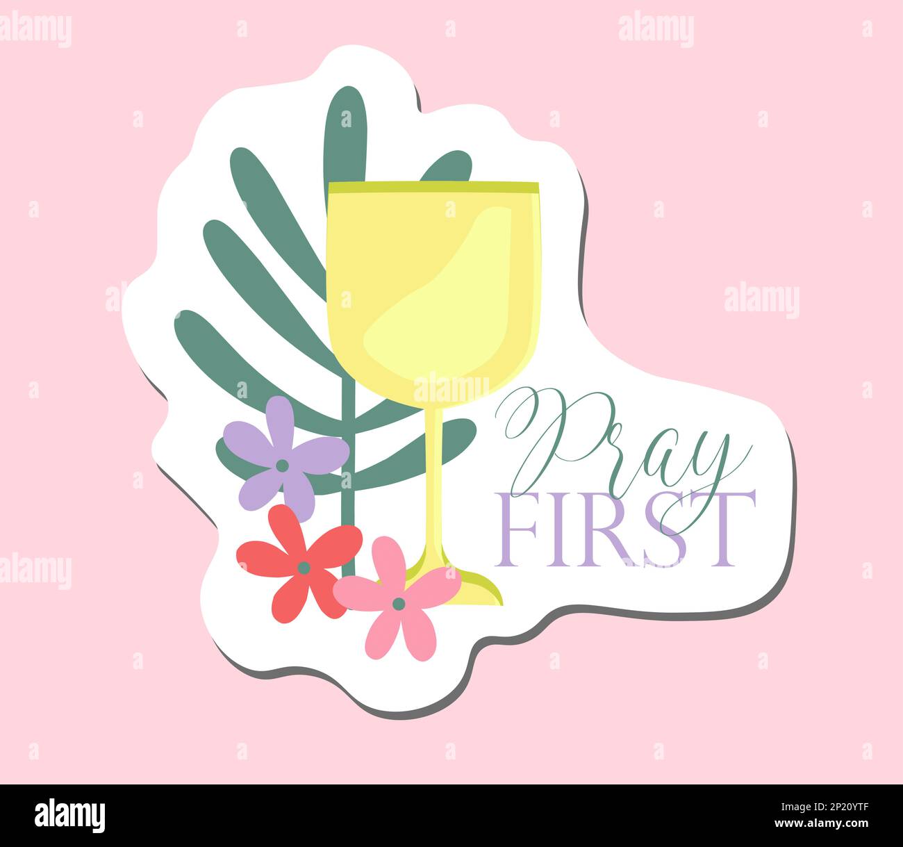 Pray first.Golden cup of wine. Christian symbols. Palm branch. Palm ...